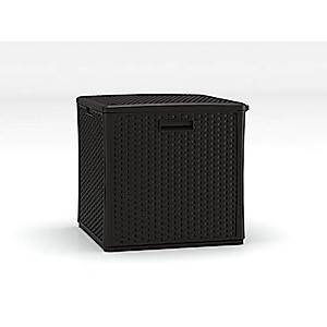 Suncast 60 Gallon Resin Outdoor Patio Storage Box, Java
