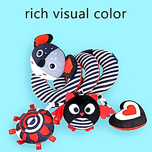 Car Seat Toys For Infants Baby 0-6 Months Newborn Toys, Stroller Toys Accessoire Bebe Toy Take Along Play Activity Spiral Travel Toy Black And White High Contrast Stop Crying Baby Toys For Crib Gift