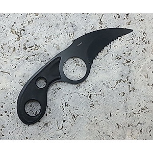 5.5" Karambit Black MINI NECK Carbon Steel Sharp Tactical Fixed Blade Knife Claw Hunting Fishing Survival Necklace HK07