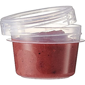 Elegant Disposables Baby Food Storage Containers 12 Pack, 4 ounce Colored Twist on Lids, Plastic, 1/2 Cup Small Freezer Storage Container