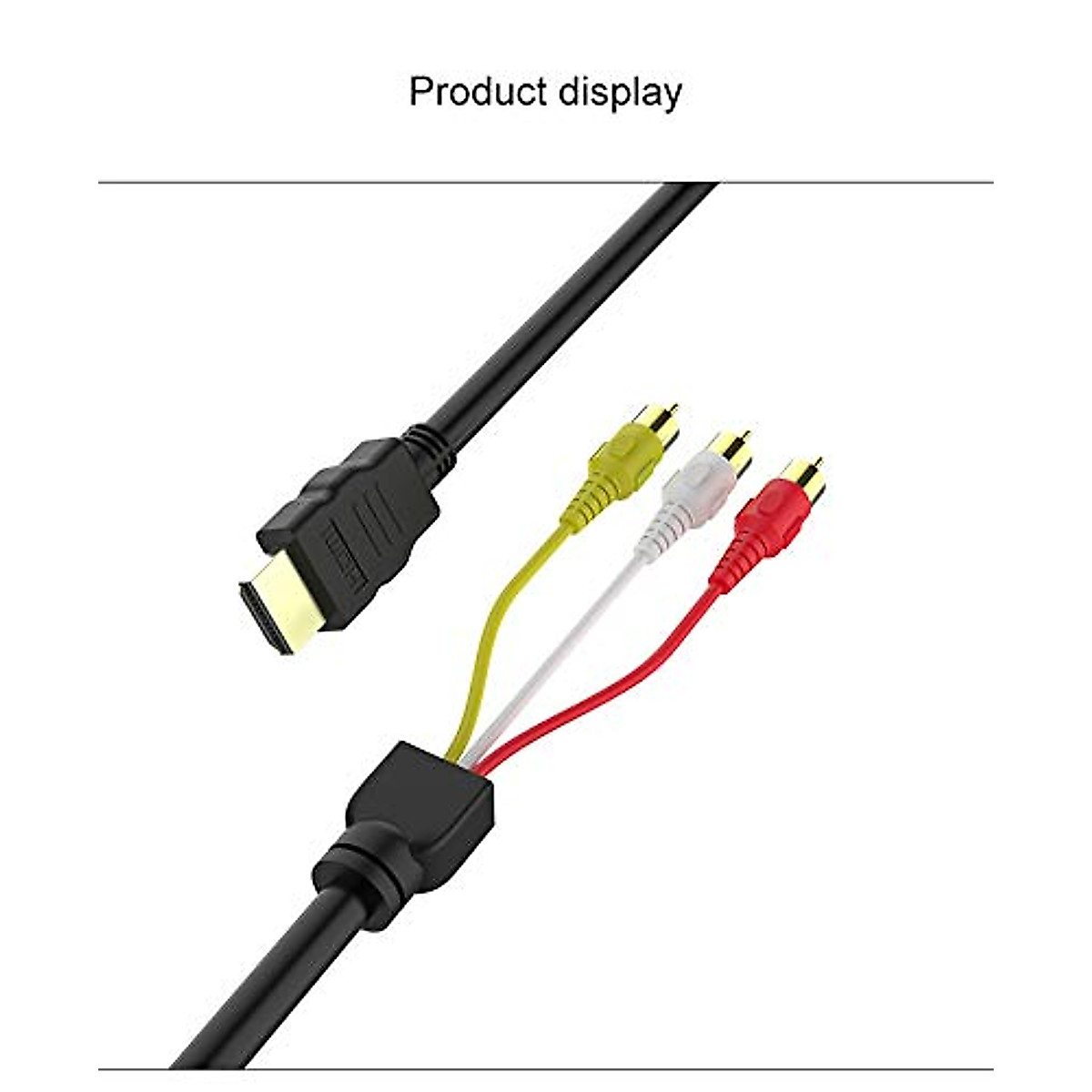 HDMI to RCA Cable,1080P HDMI Male to 3rca Video Audio AV Composite Male M/M Connector Adapter Cable Cord Transmitter(NO Signal Conversion Function), One-Way Transmission from HDMI to RCA for TV HDTV