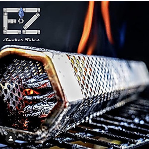 BBQFAM 12" EZ Smoker Tube, Stainless Steel BBQ Smoker Tube-Wood pellet tube, Smoker tube for gas grill, The Hexagonal Pellet Smoke Tube on Instagram and FB (1, 12")