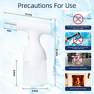 Electric Dog Cleaning Foam Soap Dispenser, Soap Dispenser for Pet Bath/Kitchen Sink/Bathroom/, Rechargable and USB Cable, 1200mAh, 350ML