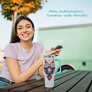 sweet grain 40oz Sublimation Tumbler with Handle and Straw Lid, 20 Pcs Double Wall Vacuum Reusable Stainless Steel Insulated Water Bottle Travel Mug Cup, Mixed Color, DIY Gift