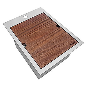 Ruvati 15 x 20 inch Workstation Drop-in Topmount Bar Prep RV Sink 16 Gauge Stainless Steel - RVH8210