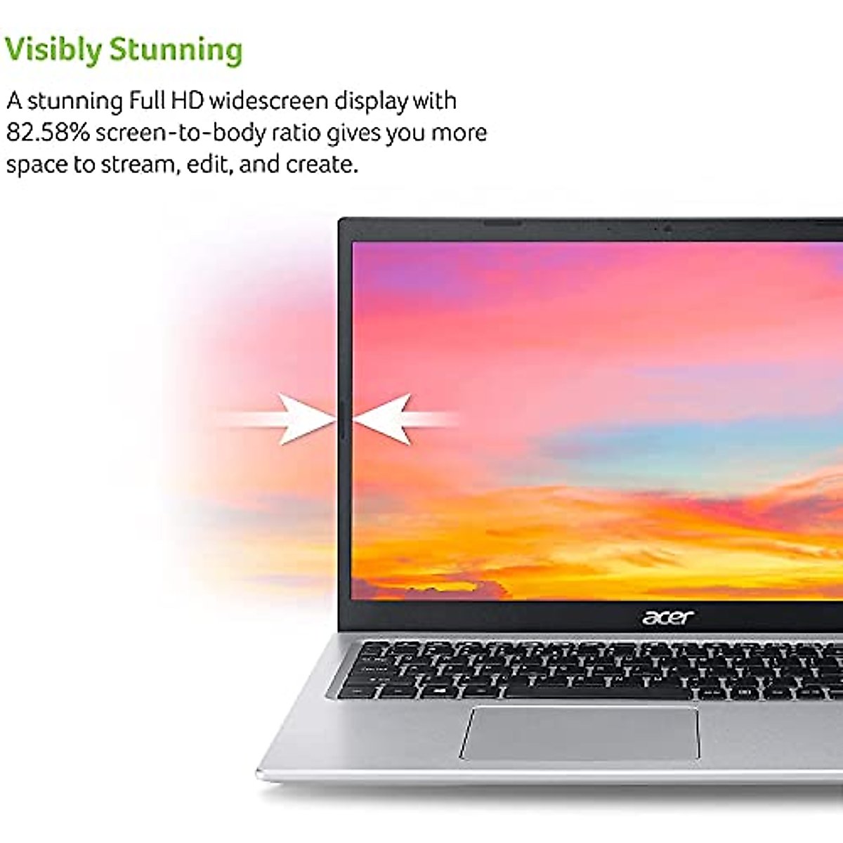 Acer Aspire Thin and Light Laptop, 15.6" FHD Display, Intel Celeron Dual-Core N4500 Processor, 8GB RAM, 256GB SSD, Webcam, WiFi, HDMI, Bluetooth, Windows 11, Safari Gold + One Year Office365