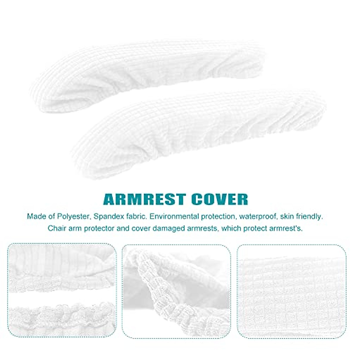 GEZICHTA Chair Arm Pad Covers Overs,Elasticity Office Computer Chair Arm Slipcover,Removable Washable Office Chair Armrest Covers Pads for Swivel Office Gaming Chair Wheelchair,Black, free size