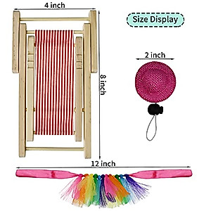 Vehomy Bearded Dragon Costume Bearded Dragon Hat for Lizards Bearded Dragon Tutu Skirt & Reptile Mini Deck Chair Small Pet Costume Outfits Clothes Photo Props for Lizards Geckos Hamsters Rats 3Pcs