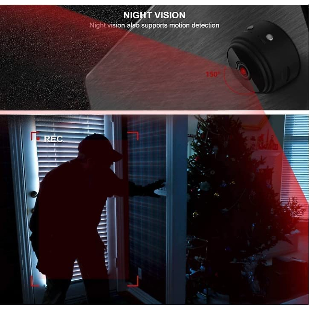 Mini Spy Camera Wireless WiFi Spy Camera Hidden Camera Small Camera Spy Cameras with Night Vision and Motion Detection Home Security Indoor/Outdoor Nanny Cam for pet