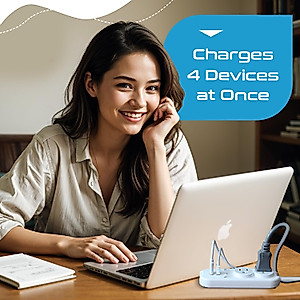 Ceptics Travel Power Strip W/ Adapter Plug Set - Equipped with USB, Type C for iPhone, Chargers, Cell Phones, Laptop - Plugs for Europe, Asia, China, USA, Africa, South America PS-2U