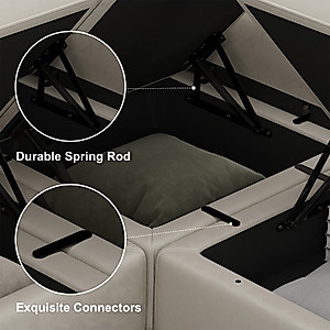 Belffin Oversized Modular sectional Sofa with Double Chaises U Shaped Sectional Sleeper Sofa Couch Reversible Sectional Sofa with Storage Velvet Grey