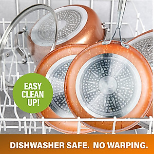 Gotham Steel Copper Cast 12” Large Nonstick Frying Pan with Ultra Durable Mineral and Diamond Triple Coated 100% PFOA Free, Skillet with Stay Cool Stainless-Steel Handle, Oven & Dishwasher Safe