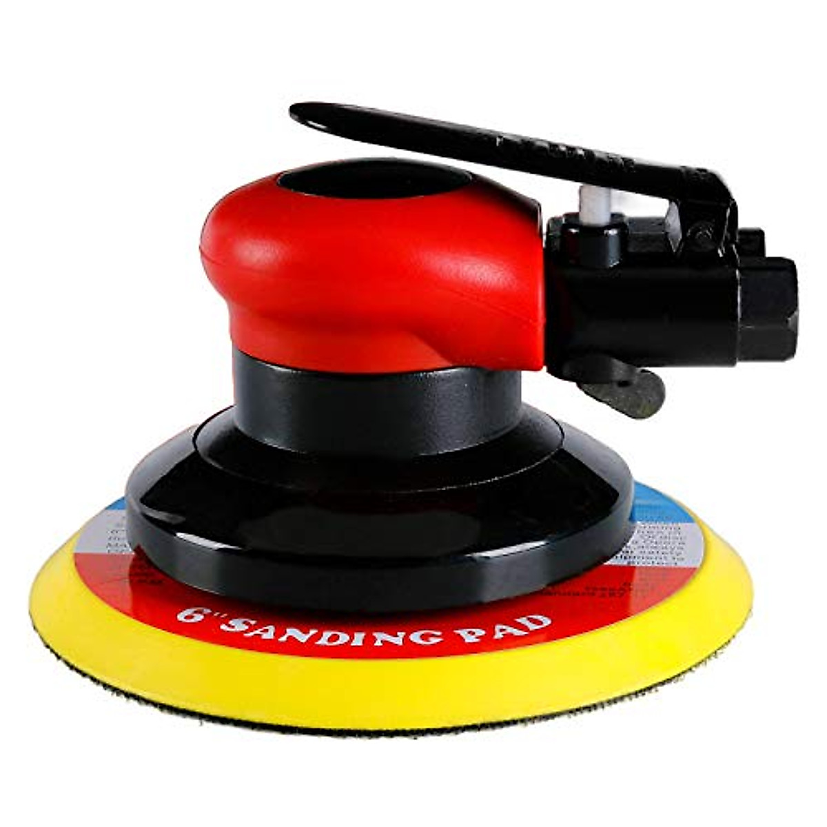 Professional Air Random Orbital Sander, Heavy Duty Dual Action Pneumatic Palm Sander (6 inch, Red)