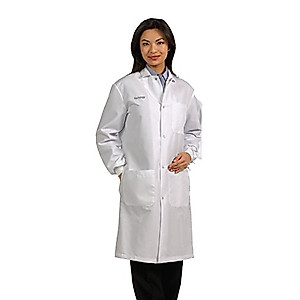 Fashion Seal Healthcare Adult's Unisex Snap Front Lab Coat, White, XX-Small