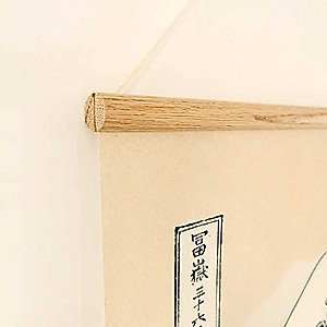 zhugege Japanese Traditional Art The Great Wave Off Kanagawa by Hokusai ,Hanging Poster with Wood Frames,Ready to Hang Decorative Wall 3 Piece Set (16''x32'' x 3)