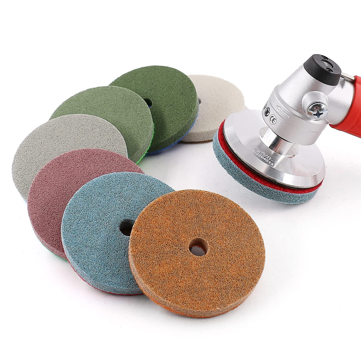 HOMESOM 4 Inch Polishing Pads for Polishing Wet Using Stone Buff Granite Marble Polishing Pads 7pcs/Set