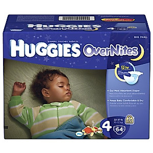 Huggies Overnites Diapers, Size 4, Big Pack, 60 Count
