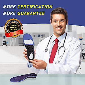 Plantar Fasciitis Insoles for Men Women - Orthotics Inserts, Shoe Insoles Arch Support Flat Feet Inserts Work Boot Insoles for Standing All Day