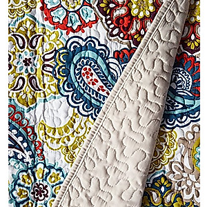 Mi Zone Tamil Luxury Quilted Throw Ivory 60*70 Premium Soft Cozy Microfiber For Bed, Coach or Sofa