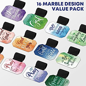 12 Pack Pen Loop Holder with Inspirational Quote Self Adhesive Pen Holder Pen Clip for Notebook Pen Holder Leather Pencil Holder with Elastic Pen Loops for Planner Journals Calendars Tablet Case