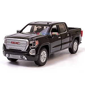 Motor Max 2019 GMC Sierra 1500 Denali Crew Cab Pickup Truck, Black 79362BK - 1/27 Scale Diecast Model Toy Car,unisex-children
