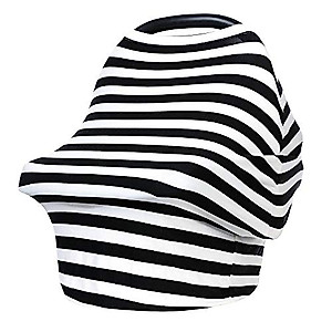 Jeanishiel Nursing Cover Breastfeeding Scarf - Baby Multi use Car Seat Canopy for Girls and Boys, Infant Stroller Cover, Light Blanket (Black)
