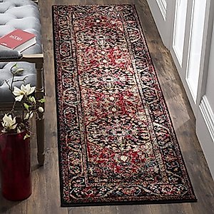 SAFAVIEH Vintage Hamadan Collection 2'3" x 18' Red / Multi VTH215A Oriental Traditional Persian Non-Shedding Living Room Bedroom Runner Rug