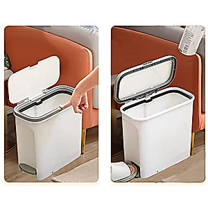 Feisco Small Trash Can with Lid,4 Gallon Trash Can with Foot Pedal and Press Type Lid,Small Bathroom Trash Can Wastebasket Garbage Container Bin for Bathroom Bedroom Kitchen Office (1, White)