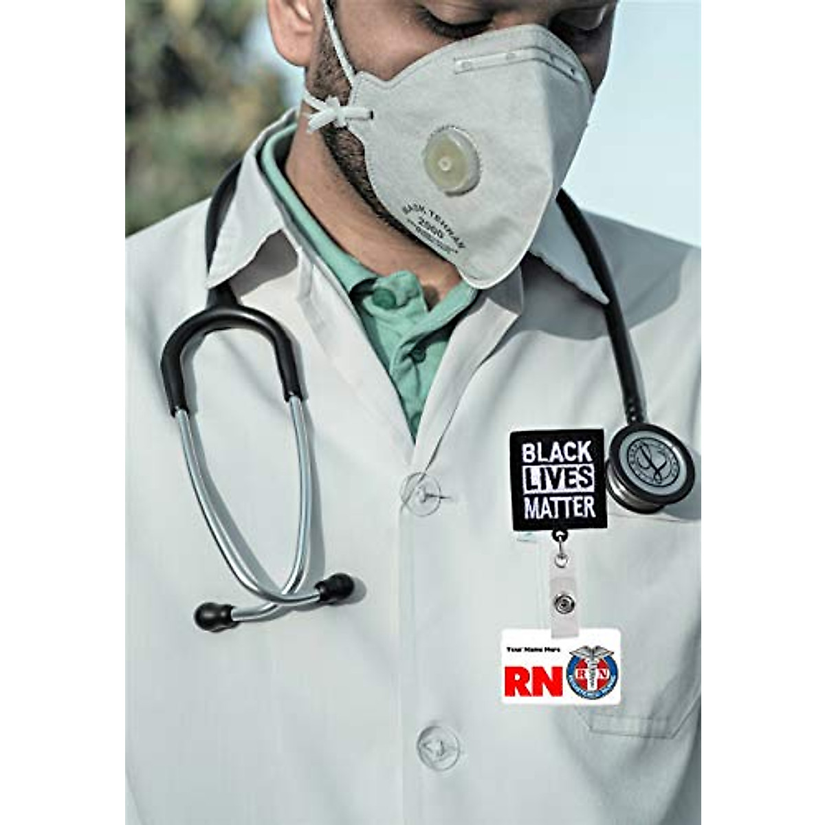 Black Lives Matter ID Badge Reel - BLM Retractable Holder for Nurses Doctors Hospitals and Office Staff | Support The Cause!