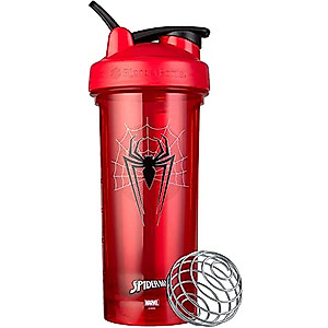 BlenderBottle Marvel Shaker Bottle Pro Series Perfect for Protein Shakes and Pre Workout, 28-Ounce, Spider-Man Web