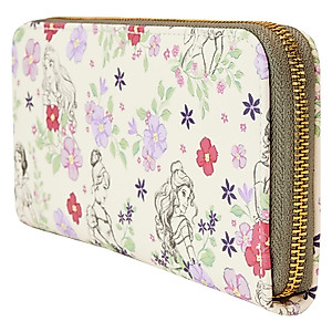 Loungefly Disney Princesses Sketch Floral All Over Print Faux Leather Wallet