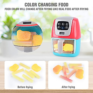Toy Air Fryer for Kids, Kids Play Kitchen Playset Accessories, Chefs Pretend Play Kitchen Appliance Toys Oven w/Light, Sound, Play Food Grill Cooking Utensils for Kids Boys Girls Toddlers 1-3 2+