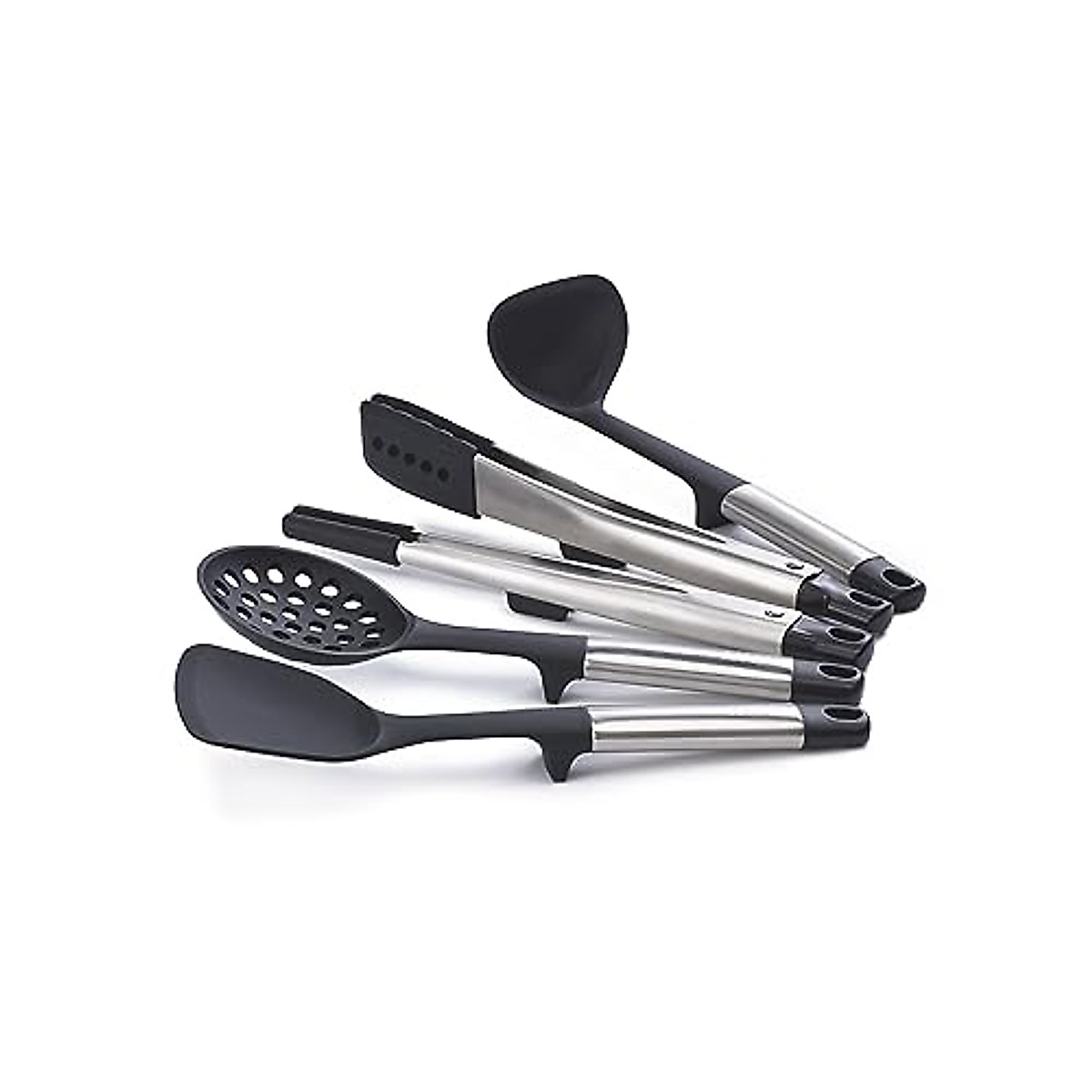 Joseph Joseph Elevate Fusion 5-piece Silicone Utensil Set with Storage Stand, Stainless Steel