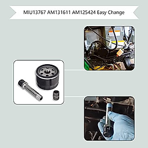 MIU13767 AM131611 AM125424 Easy Change Conversion Kit Compatible with J-ohnDeere Lawn and Garden Tractor MIU13767B, S160, S130, E120, E130, E150 & With 1 Oil Filter, 1 Drain Plug, 1 Adapter Fitting