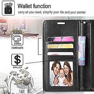 OnePlus Nord N100 Phone Case, [Not Fit Nord N10 5G / Nord 5G] with [Tempered Glass Protector Included] STARSHOP- Leather Wallet Phone Cover with Pocket Credit Card Kickstand -Dark/Dark
