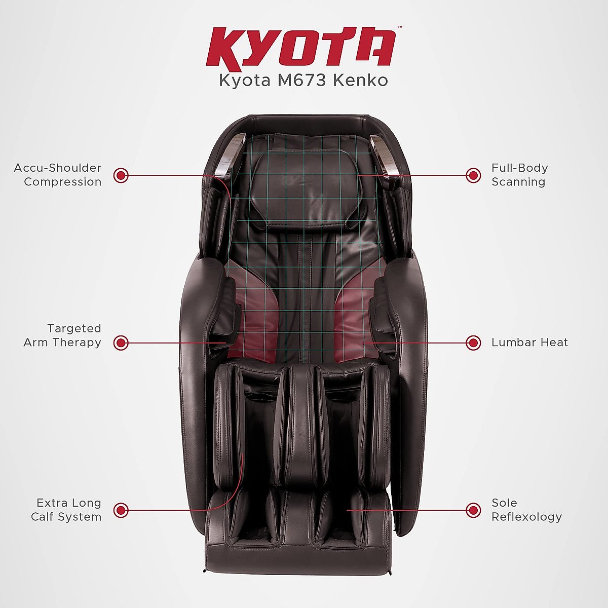 Kyota M673 Kenko 3D Zero Gravity Massage Chair (Brown), with Full-Body Massage, Extra Long Calf Reflexology Foot Rollers, Wireless Speakers, Massage Chairs Great for at-Home Therapy