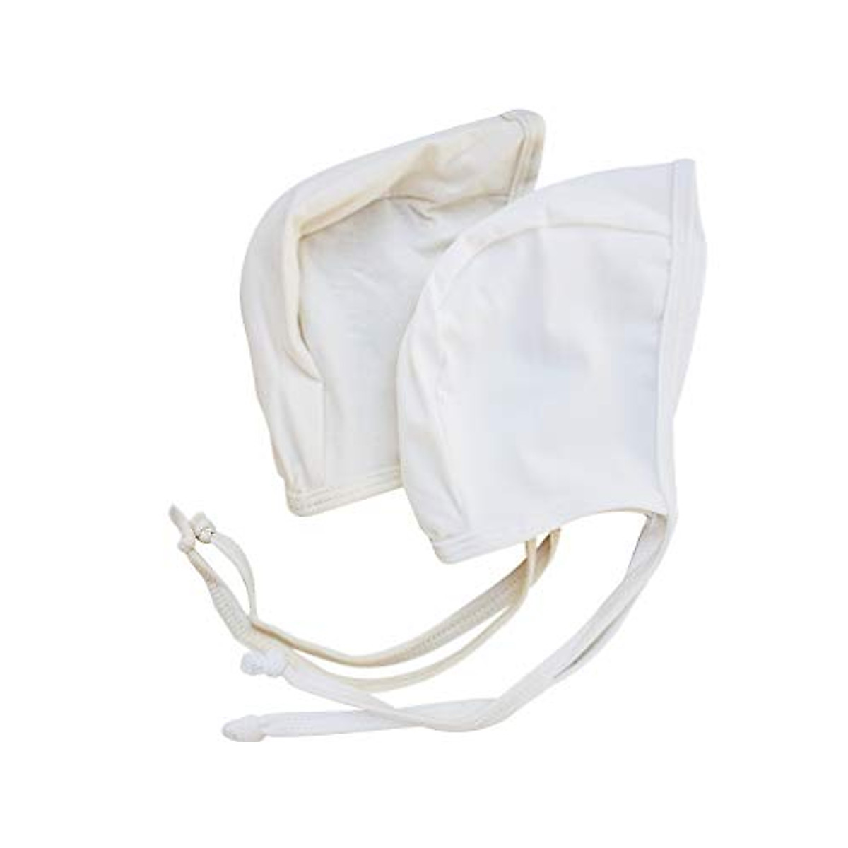 Mali Wear Newborn Baby Cotton Hospital Hat Bonnet Infant Soft Stretchy White Cotton Knit Hat Unisex Natural Baby (2pk White + Ivory, Newborn)