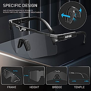 KAPVOE Photochromic Cycling Glasses TR90 Sports Sunglasses Mountain Bike Gasses Men Women MTB Glasses Clear Bicycle Riding Glasses Biking Sunglasses Motorcycle Road Bike Sunglasses Running Dark Gray
