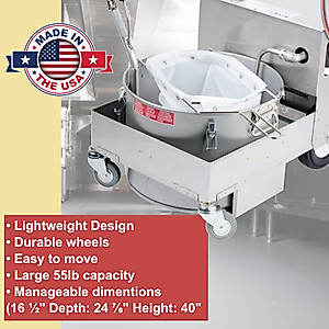 MirOil BD505 Deep Fryer Filter Machine | Electric Filter Machine and Discard Trolley for 55lb Fry Oil |Made in USA | Fryer Oil Cleaner and Portable Oil Filter Machine
