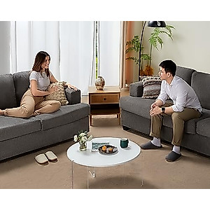 VanAcc Sofa, Comfy Sofa Couch with Extra Deep Seats, Modern Sofa- Loveseat, Couch for Living Room Apartment Lounge, Grey Bouclé