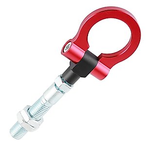 for 2017 for Tow Hook Tow Hook, Heavy Duty Car Racing Tow Hook Red Folding Ring Refitting Front Auto Trailer Accessory Fit for 2012‑2017(Red)
