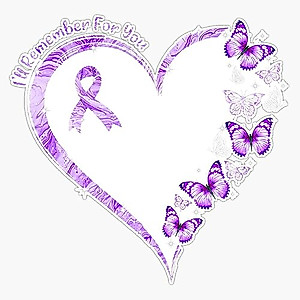 I'Ll Remember for You Purple Butterfly Alzheimer'S Awareness Bumper Sticker Vinyl Decal 5"