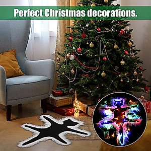 Quixal Light Up Fried Cat Rug - Funny Christmas Decorations, USB-Powered Lights, Always On or Flashing, National Lampoon's Style