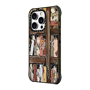 CASETiFY Ultra Impact iPhone 14 Pro Max Case [5X Military Grade Drop Tested / 11.5ft Drop Protection] - Bookshelf Garden by KT's Canvases - Glossy Black