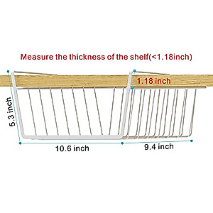 Veckle Small 6 Pack Under Shelf Wire Basket & 4 Pack Stackable Under Cabinet Storage， Bundle