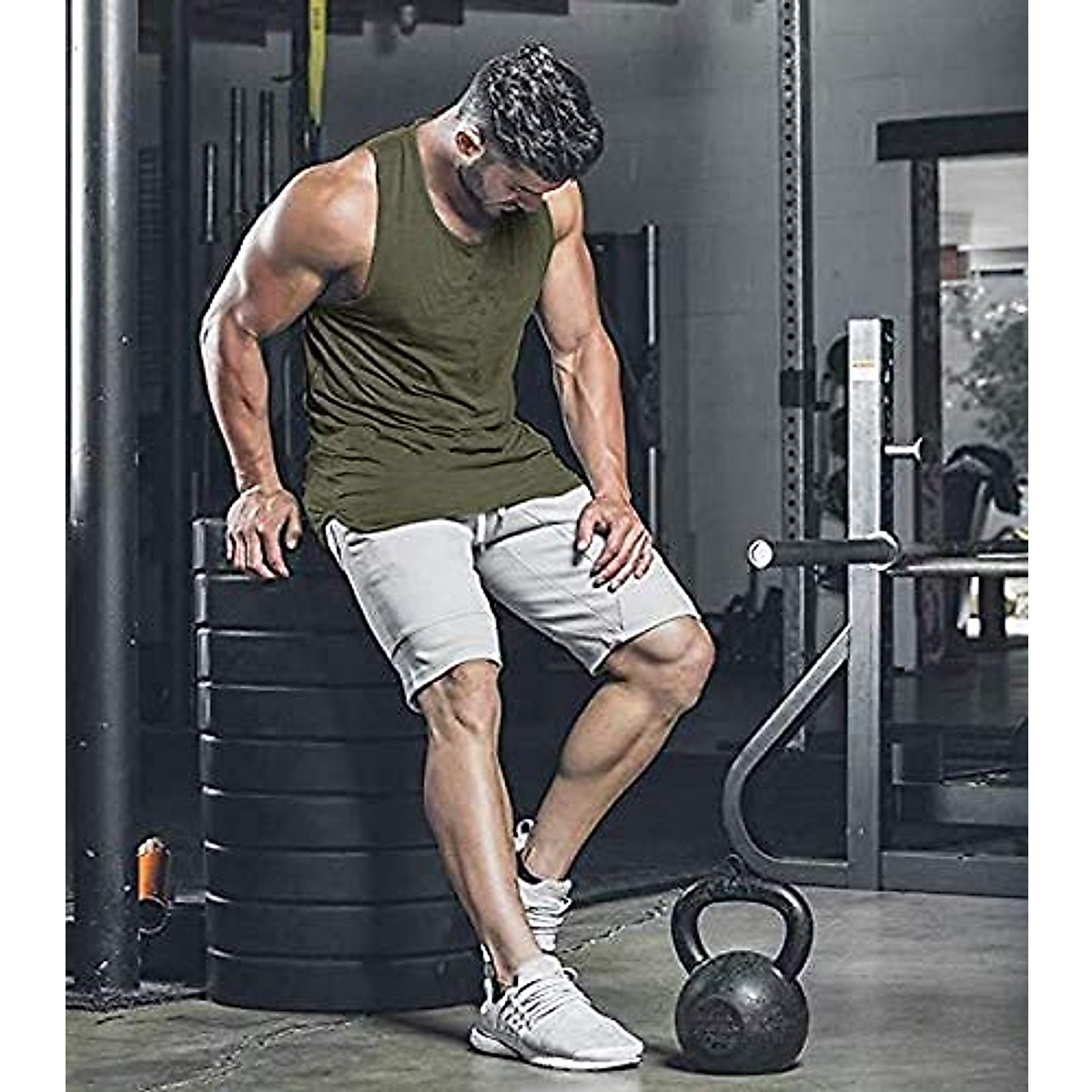 COOFANDY Men's 3 Pack Quick Dry Workout Tank Top Gym Muscle Tee Fitness Bodybuilding Sleeveless T Shirt