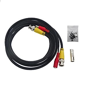hosecurity New Pre-Made All-in-One Siamese RG59 BNC Video and Power CCTV Security Camera Cable for HD AHD DVR SDI Camera Connection (RG 59 HD Cable, 1X6.6ft) (Black)