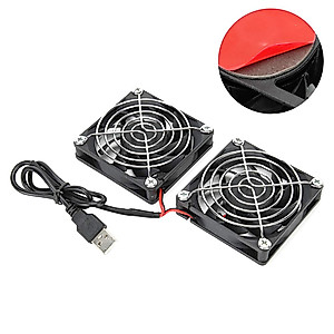Router Fan Cooler,5V Quiet USB Router Heat Dissipation Dual Cooling Fan,for ASUS RT-AC68U AC86U EX6200 for Tengda AC15 Router