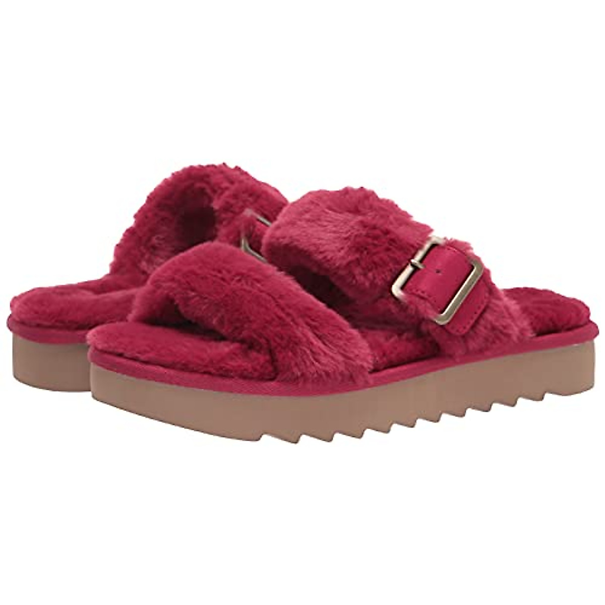 Koolaburra by UGG Women's Furr Ah Sandal, Berry Red, Size 5