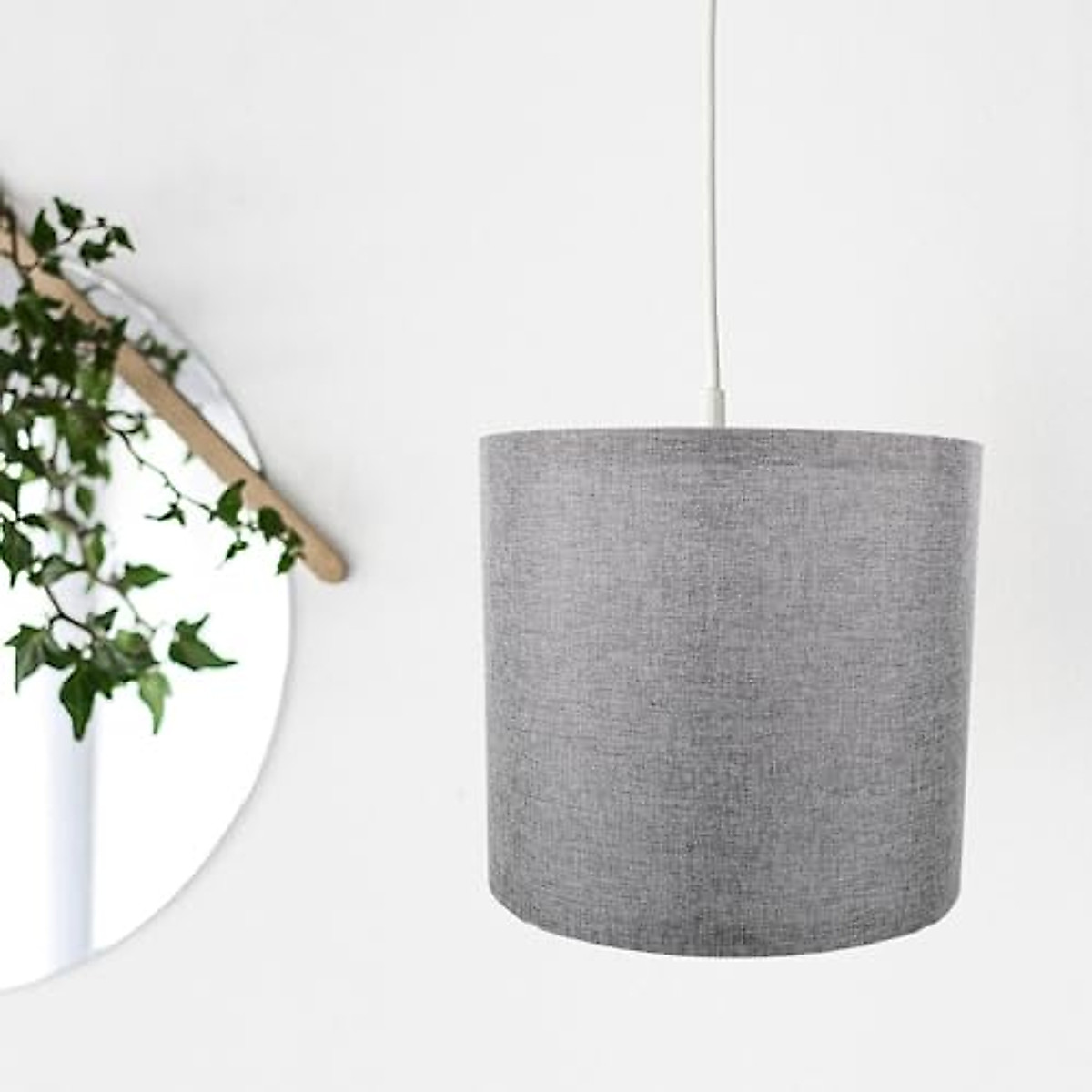 Beavorty Gray Lamp Shade Linen Fabric Lamp Shade Replacement Medium Drum Lamp Shade Transitional Cylinder Shaped Spider Construction Lamp Shade for Chandeliers Table Lamp 20cm Small Lampshade
